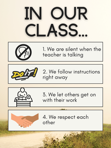Simple Class Rules Poster | Teaching Resources
