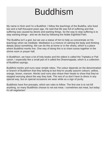 Introduction to Buddhism - KS3 | Teaching Resources