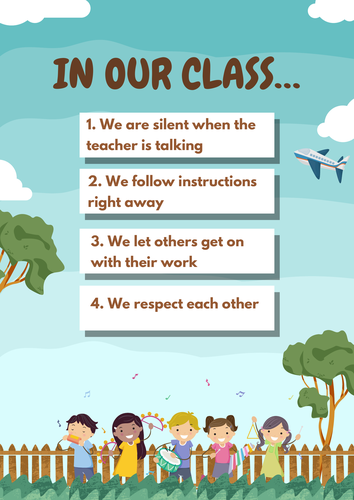 Classroom Rules Poster for younger Students | Teaching Resources