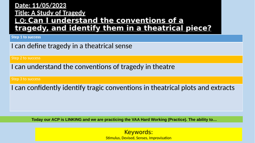 Drama (Devising): Two Lessons on devising tragedy | Teaching Resources