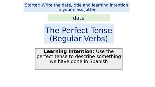 Spanish Perfect Tense Lesson | Teaching Resources