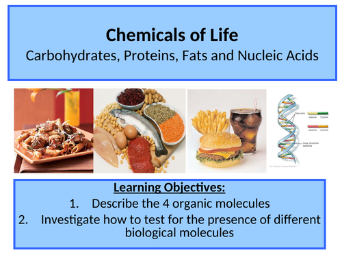 KS4 - Biological Molecules & Food Tests | Teaching Resources