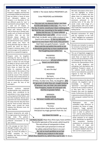 The Tempest Act 1 Scene 2 Fully Annotated | Teaching Resources