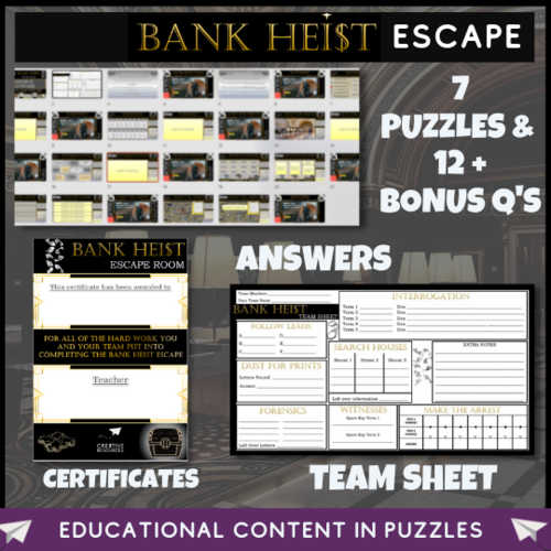 Great Gatsby Escape Room | Teaching Resources