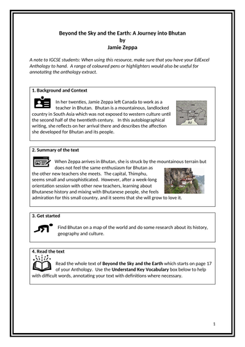 Beyond the Sky and the Earth: Workbook with answers | Teaching Resources