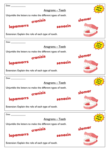 Science Anagrams - Recall Starter Activities Years 1-6 | Teaching Resources