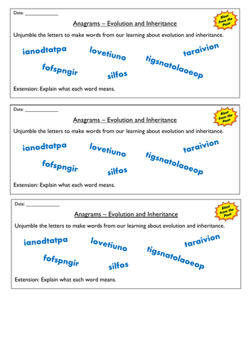 Science Anagrams - Recall Starter Activities Years 1-6 | Teaching Resources