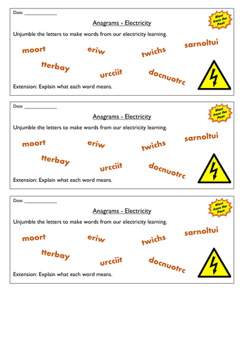 Science Anagrams - Recall Starter Activities Years 1-6 | Teaching Resources
