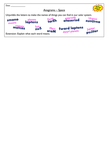 Science Anagrams - Recall Starter Activities Years 1-6 | Teaching Resources