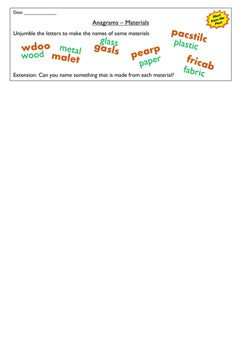 Science Anagrams - Recall Starter Activities Years 1-6 | Teaching Resources