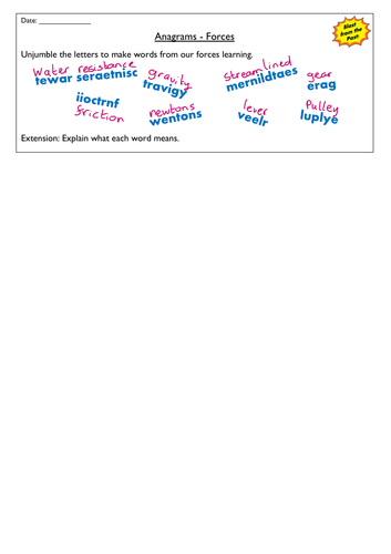 Science Anagrams - Recall Starter Activities Years 1-6 | Teaching Resources