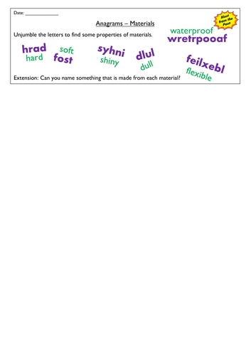 Science Anagrams - Recall Starter Activities Years 1-6 | Teaching Resources