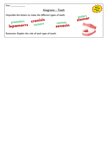 Science Anagrams - Recall Starter Activities Years 1-6 | Teaching Resources