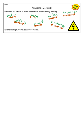 Science Anagrams - Recall Starter Activities Years 1-6 | Teaching Resources