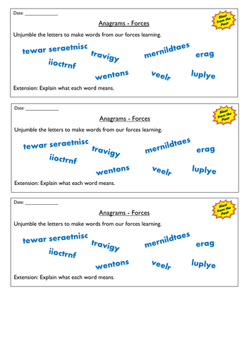 Science Anagrams - Recall Starter Activities Years 1-6 | Teaching Resources