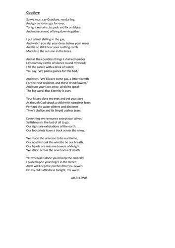 WJEC Welsh Writers - Poetry Comparison NEA Preparation for 'My Box ...