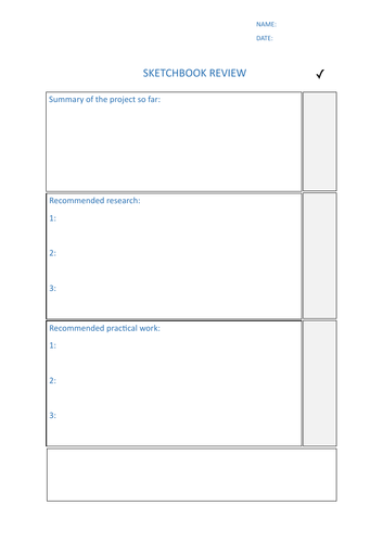 Sketchbook Review and Feedback | Teaching Resources