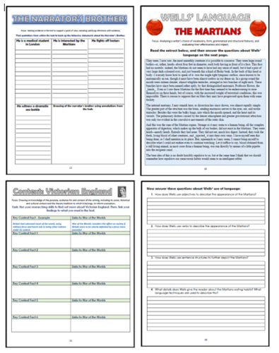 The War of the Worlds - Comprehension Activities Booklet! | Teaching ...