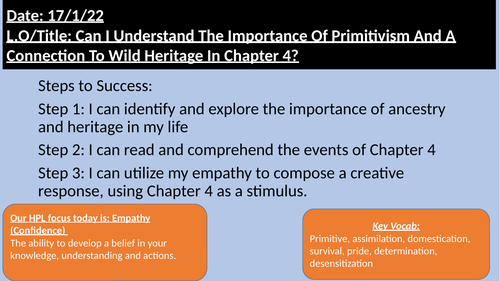Call of The Wild Chapter 4 Lesson | Teaching Resources