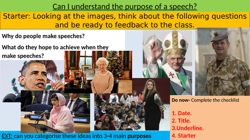 Speech Writing (FULL UNIT) | Teaching Resources