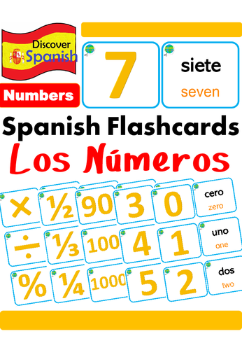 Spanish Flashcards - The Numbers - Los Numeros | Teaching Resources