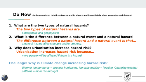 AQA GCSE Geography Challenge of Natural Hazards - Full unit | Teaching ...