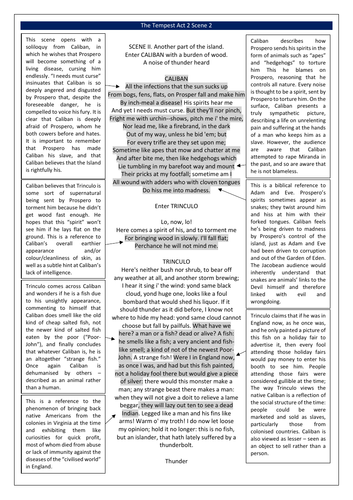 The Tempest Act 2 Scene 2 Fully Annotated | Teaching Resources