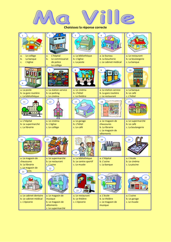 En ville / Places in a town | Teaching Resources