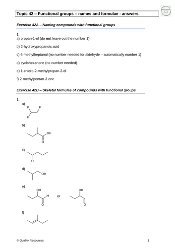 Functional groups - names and formulae OCR AS Chemistry | Teaching ...