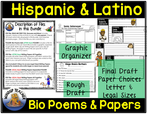 Hispanic Heritage and Latino Leaders Biography Poem Activity and ...