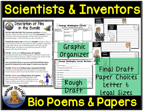 Scientists and Inventors Biography Poem Activity and Writing Papers ...
