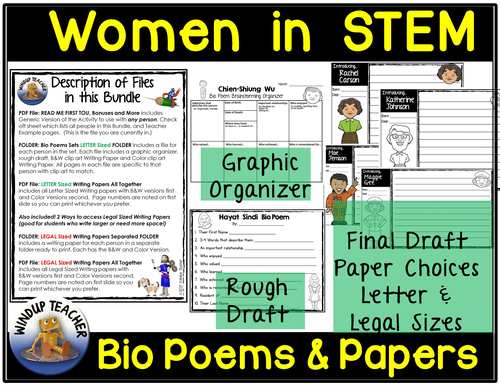 Women in STEM Biography Poem Activity and Writing Papers | Teaching ...