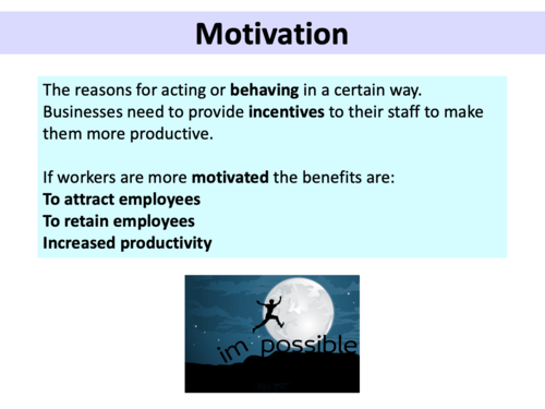 Motivation - GCSE (9-1) Business | Teaching Resources