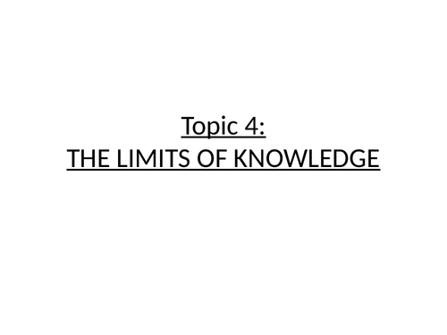 A Level Philosophy: Limits of Knowledge full SoW & LESSONS | Teaching ...