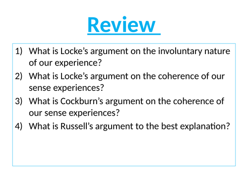 AQA A Level Philosophy: Perception as a Source of Knowledge | Teaching ...
