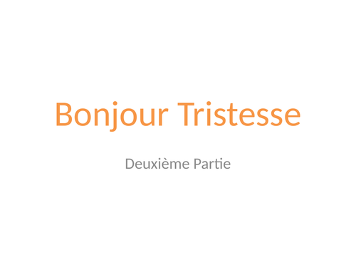 Bonjour tristesse resources | Teaching Resources