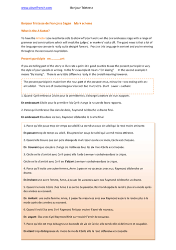 Bonjour tristesse resources | Teaching Resources