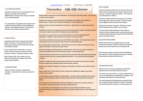 Kiffe kiffe demain | Teaching Resources