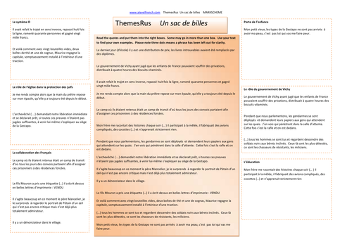Un sac de billes | Teaching Resources