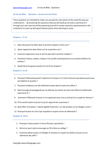 Un sac de billes | Teaching Resources