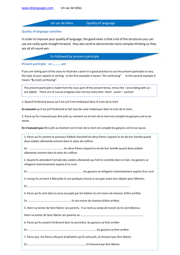 Un sac de billes | Teaching Resources