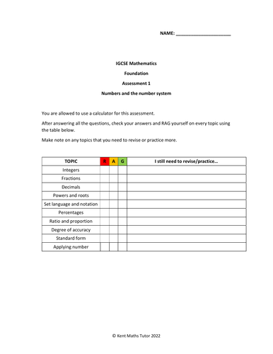 IGCSE Mathematics Foundation Assessment | Teaching Resources IGCSE Mathematics Foundation Assessment | Teaching Resources