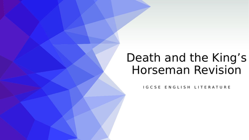 Death and the King's Horseman Revision | Teaching Resources