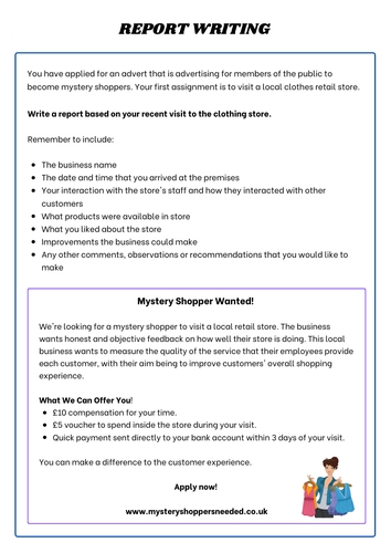 Report Writing Functional Skills English Task & Report Writing ...