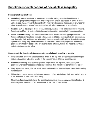 OCR Sociology A level Component 2 Social inequalities social class ...