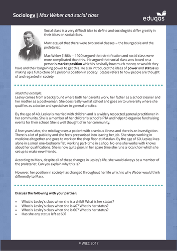 OCR Sociology A level Component 2 Social inequalities social class ...