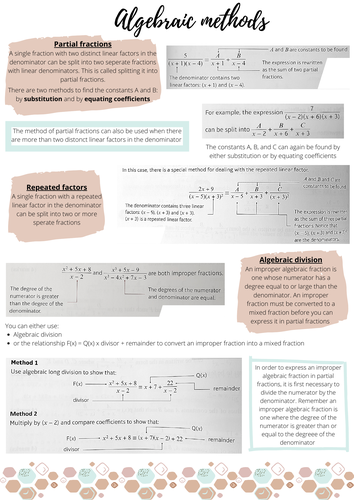 Level Maths edexcel - Algebraic methods | Teaching Resources