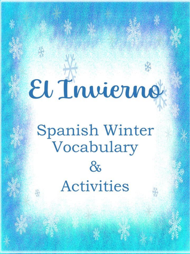 El Invierno - Spanish Winter Vocabulary and Activities | Teaching Resources