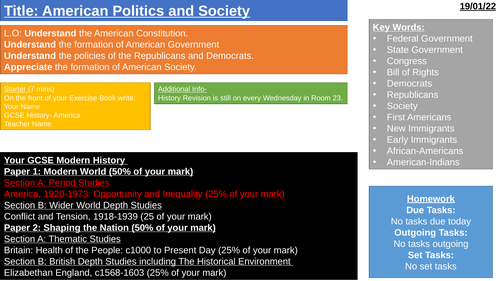 USA 1920-73 American Politics and Society | Teaching Resources