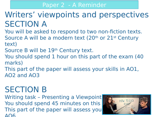 GCSE AQA PAPER 2 PRACTICE - June 2018 Paper Surfing - 'Morning Glass ...
